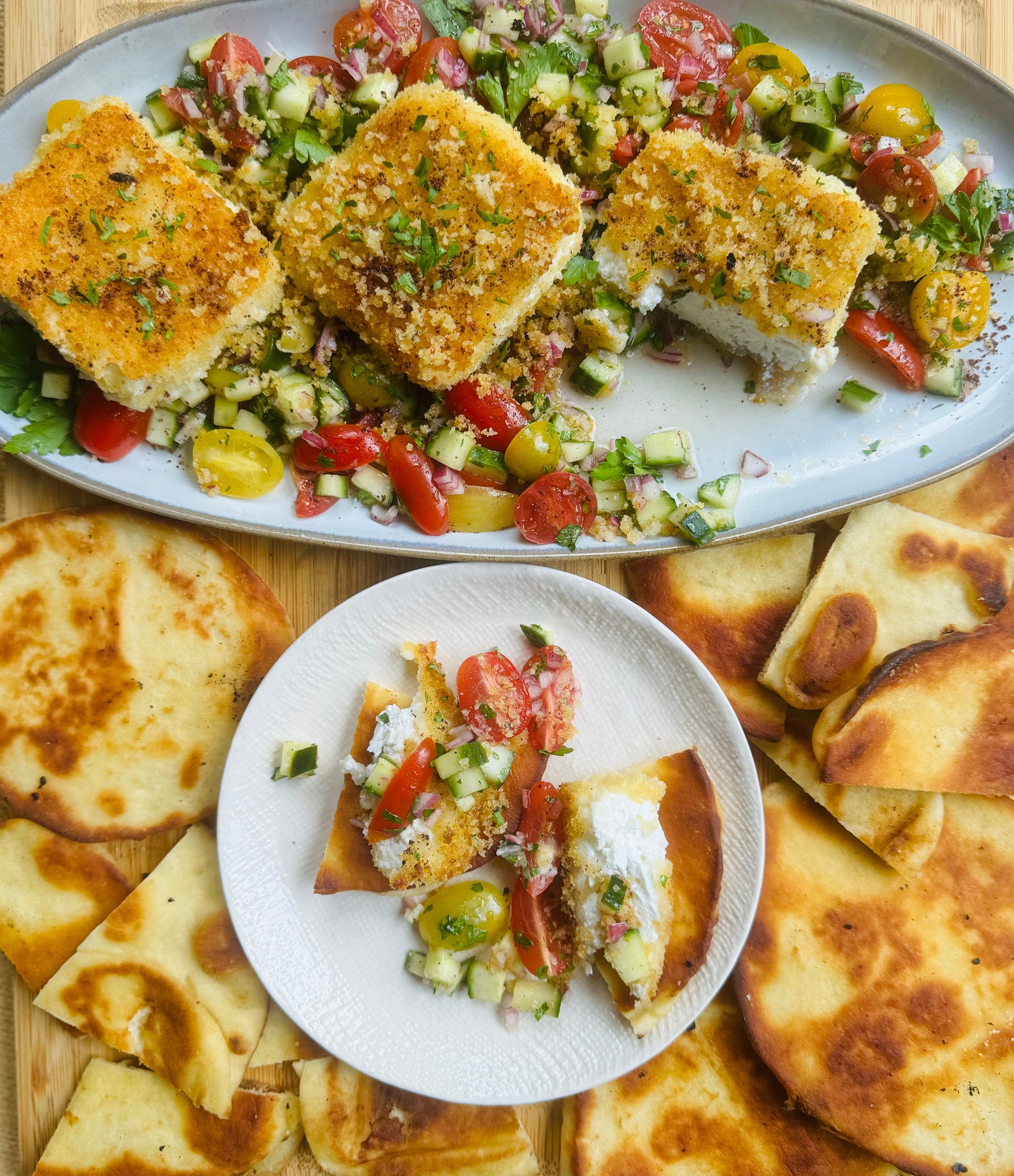 Crispy Fried Feta Cakes