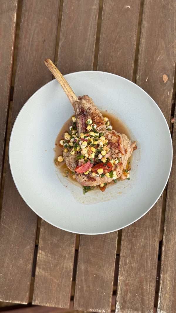 Grilled Veal Chops with Fresh Corn Relish